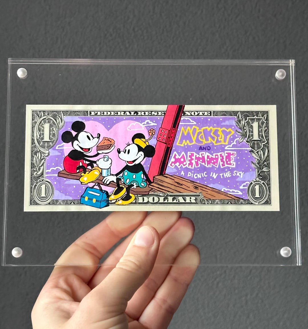 Unique Mickey and Minnie Mouse Dollar Bill Art for Valentine's Day ...