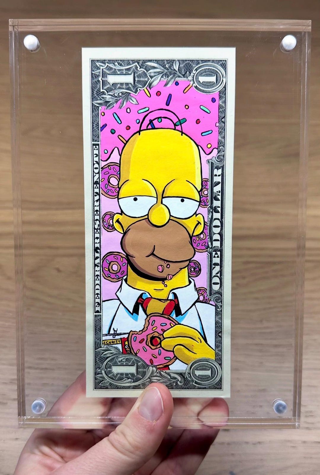 Unique Simpsons Dollar Bill Art With Acrylic Transparent Photo Frame ...