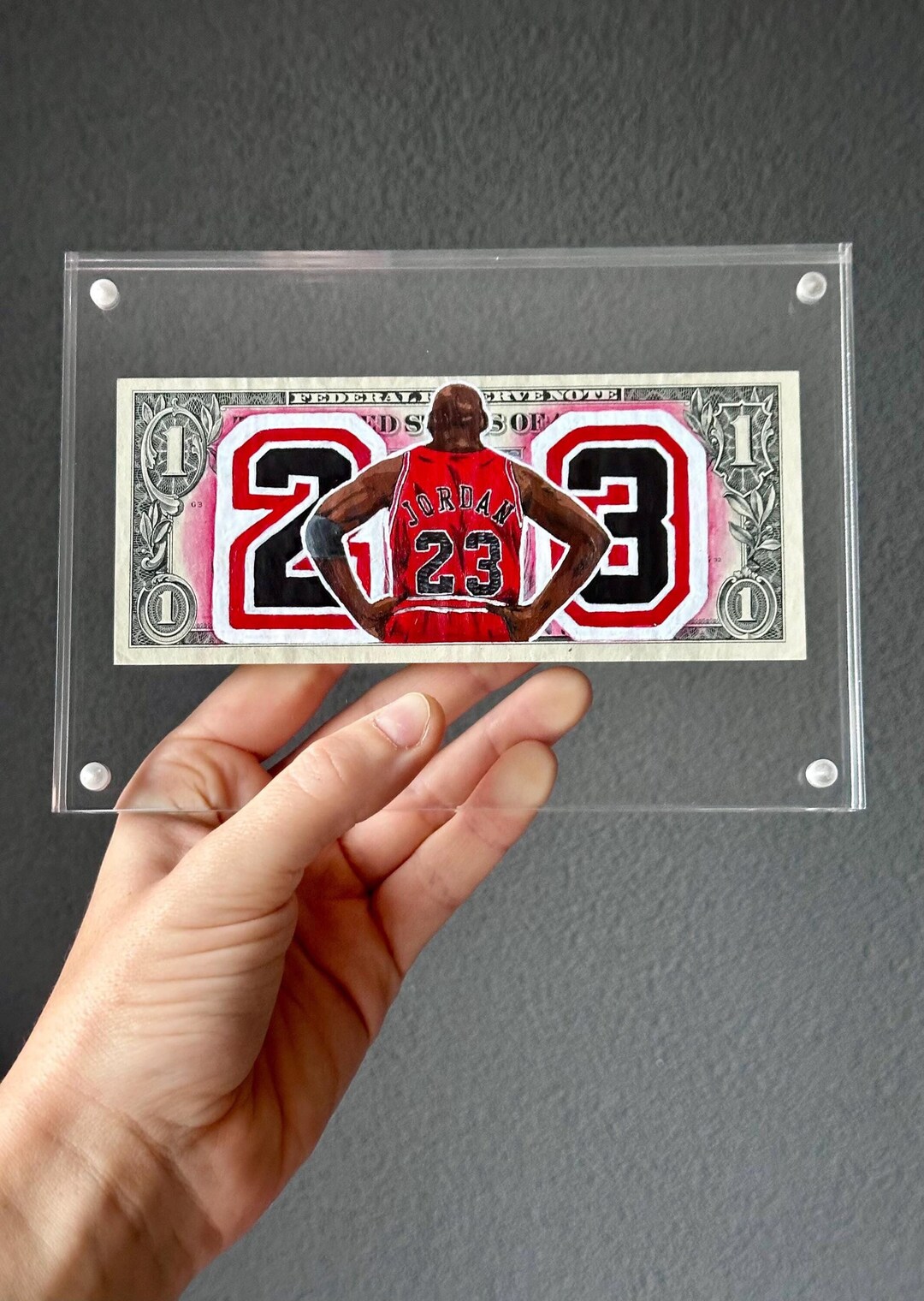Unique Michael Jordan Dollar Bill Art With Acrylic Clear Photo Frame ...