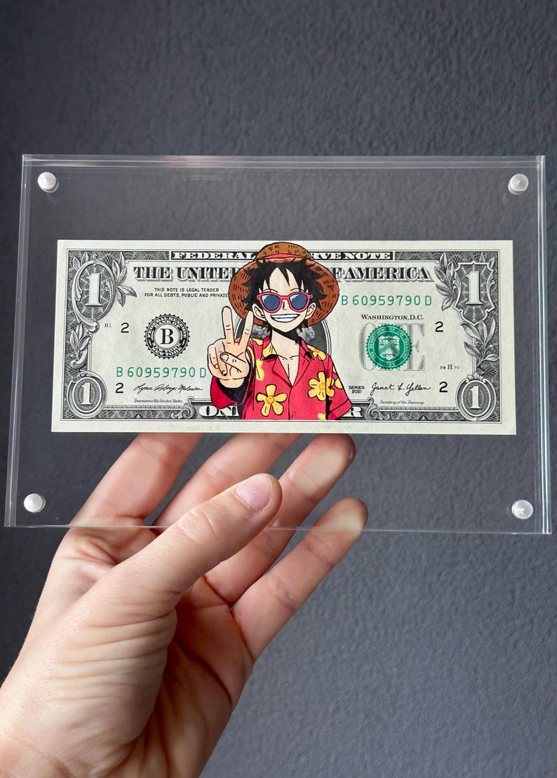 Unique Monkey D. Luffy (one Piece) Dollar Bill Art With Acrylic ...