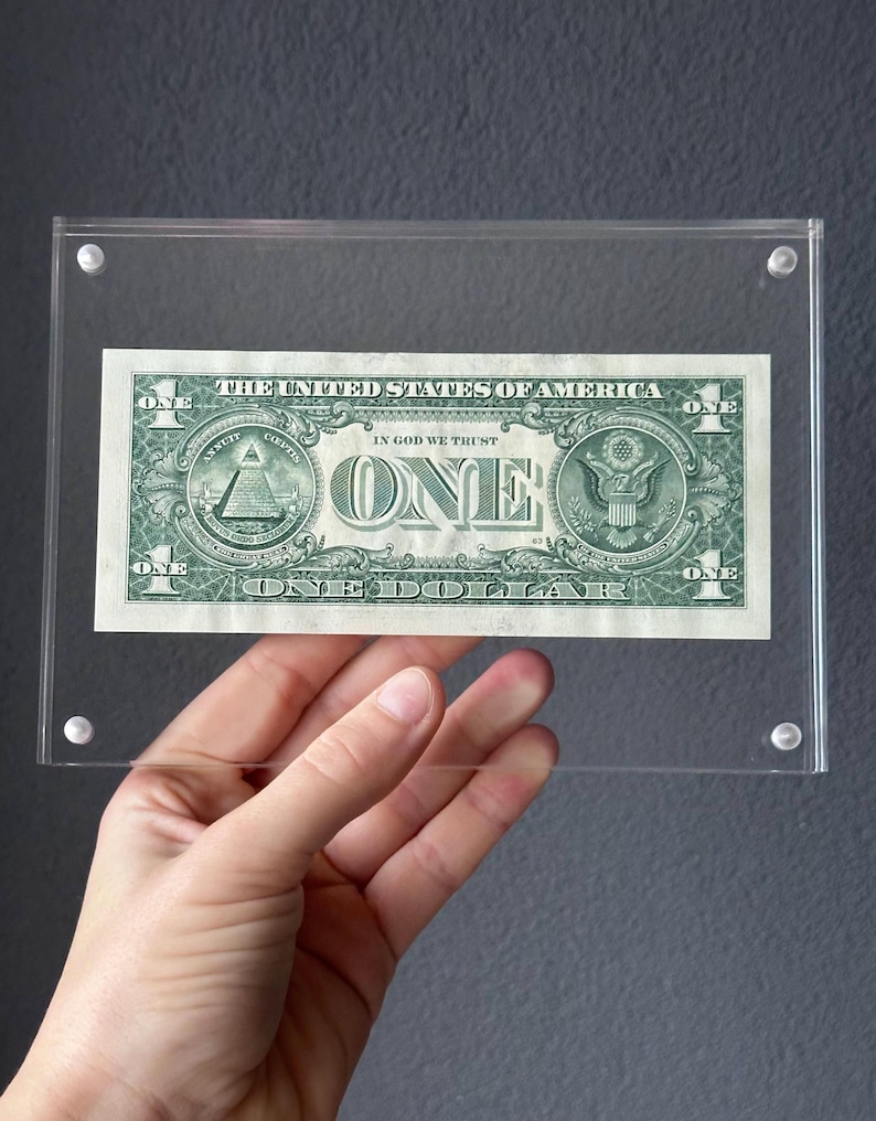 Unique Gravity Falls Dollar Bill Art With Acrylic Clear Photo Frame ...