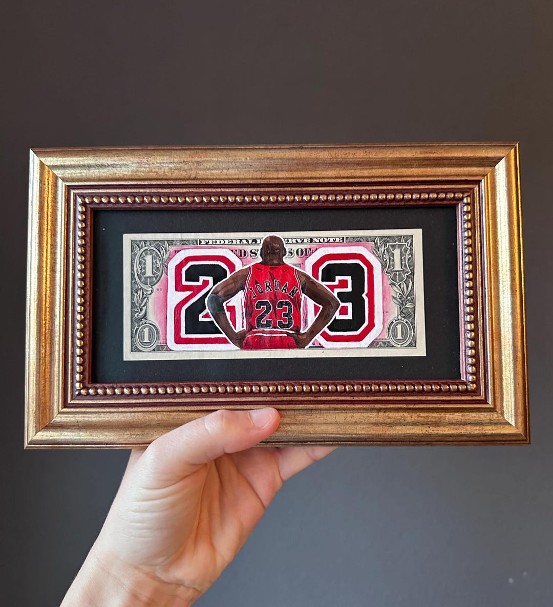 Unique Michael Jordan Dollar Bill Art With Classic Photo Frame and ...