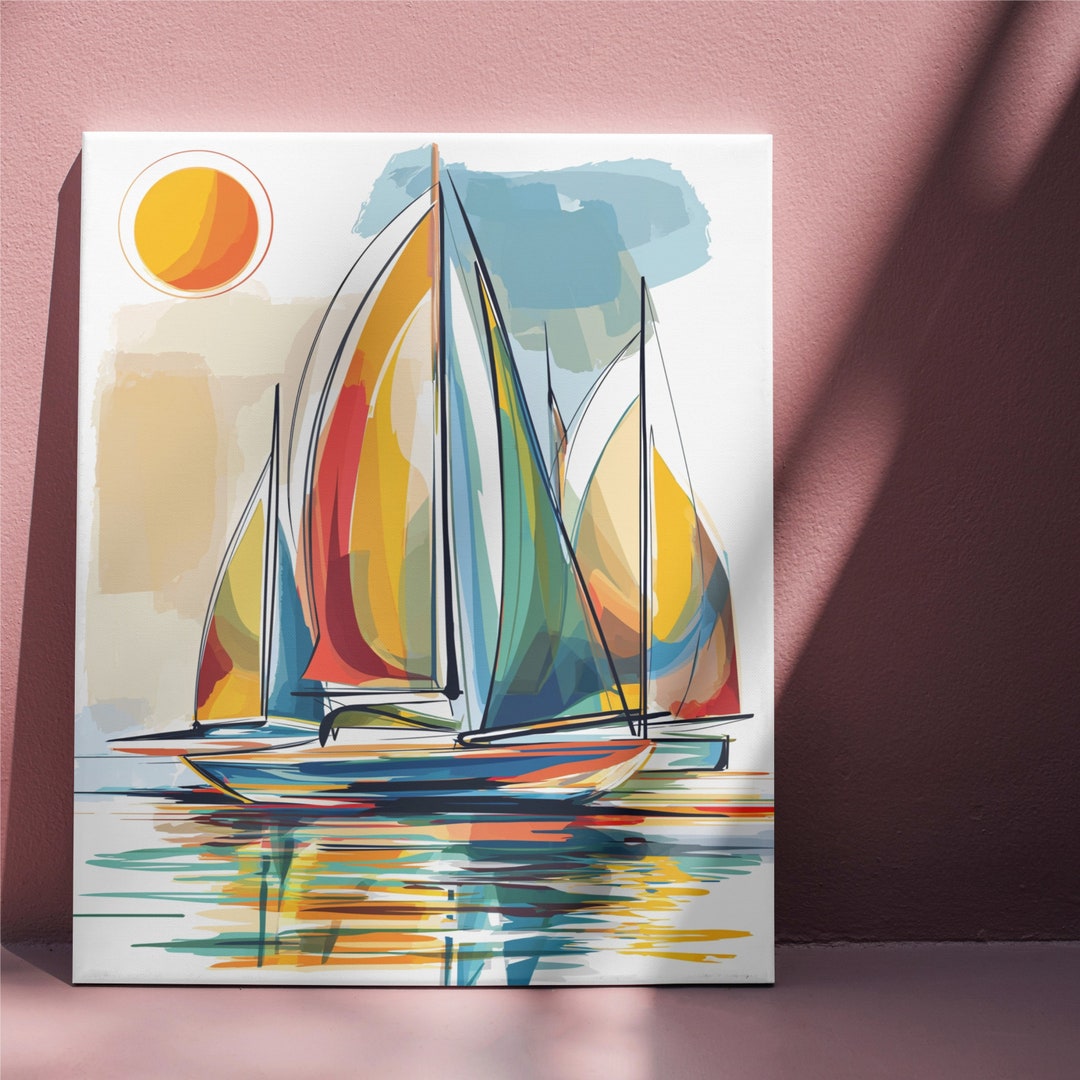 Picasso Inspired Abstract Art, Colorful Vibrant Art, Instantdigital ...