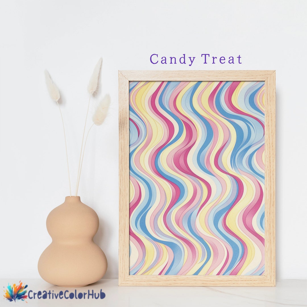 Candy Treat Wavy Patterns Art Print Colorful Candy Coils High Res ...