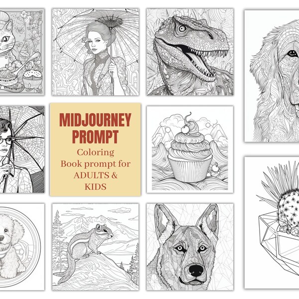 Create Coloring Pages With Midjourney - Etsy Create Coloring Pages With Midjourney - Etsy