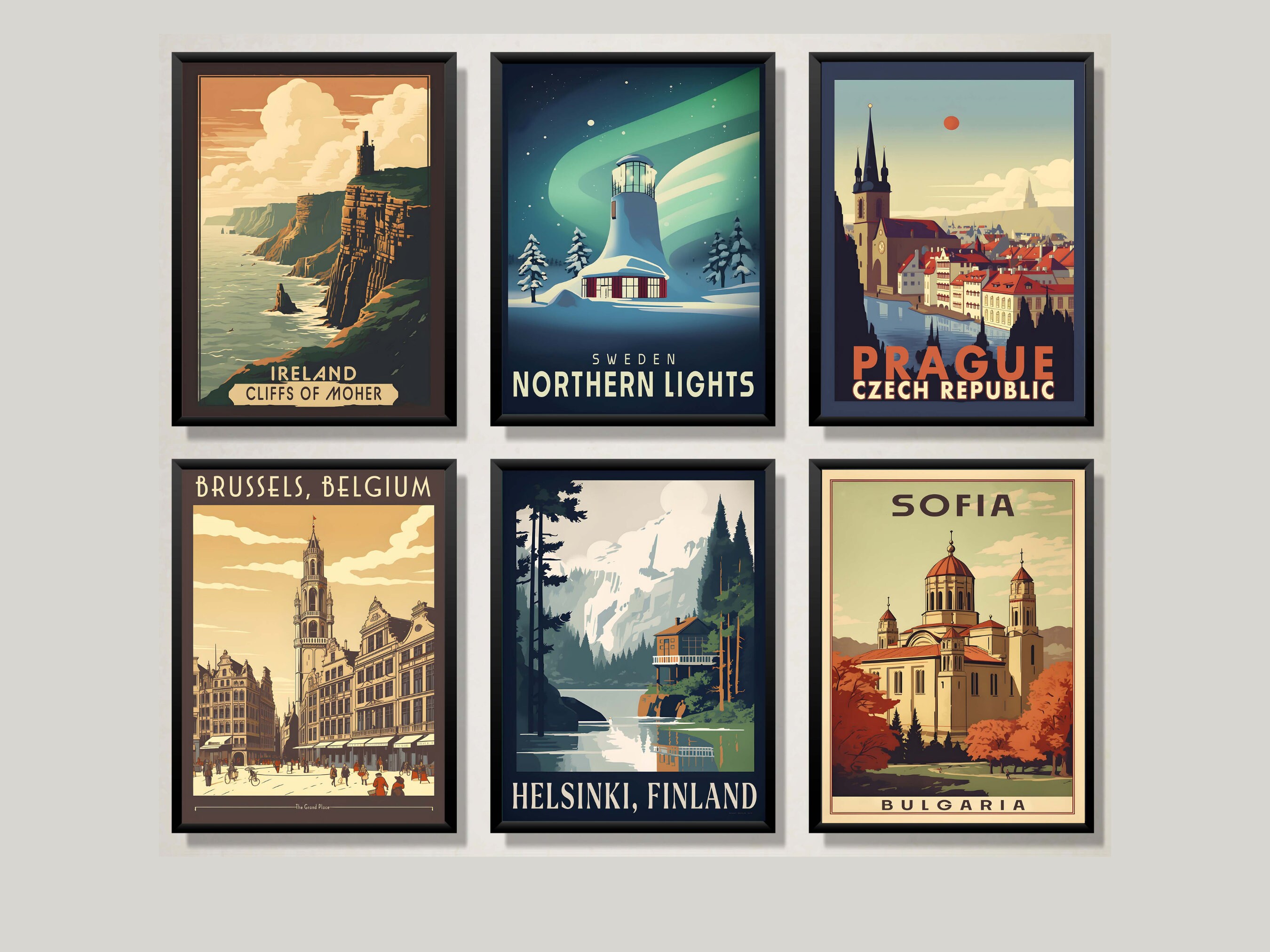 The Enchanting European Expedition - 6 Vintage Travel Posters - Set 4 ...