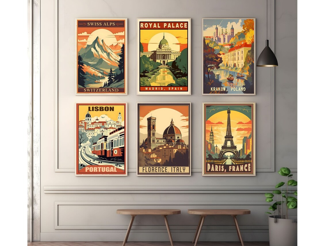 The Enchanting European Expedition - 6 Vintage Travel Posters - Set 1 ...