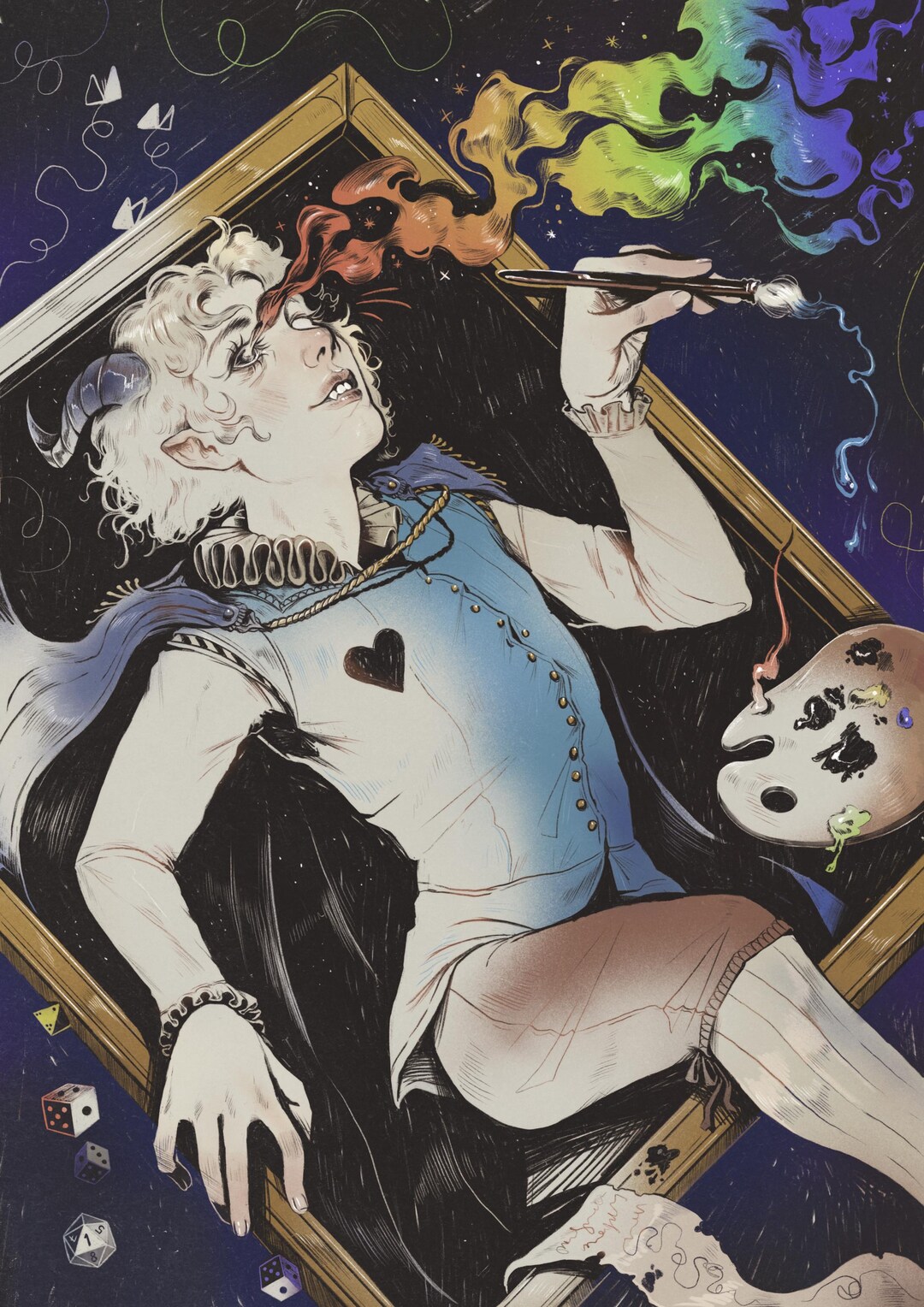 Scaramouche Le Blanc| Dungeons and Dragons | D&D OC | Print | A5 - A4 ...