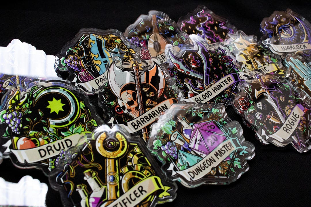 Dungeons and Dragons Class Pin - Acrylic Pin |D&D Classes| - Etsy