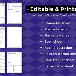 DND Player Bundle | TTRPG Player Character Sheets | PDF Printable ...