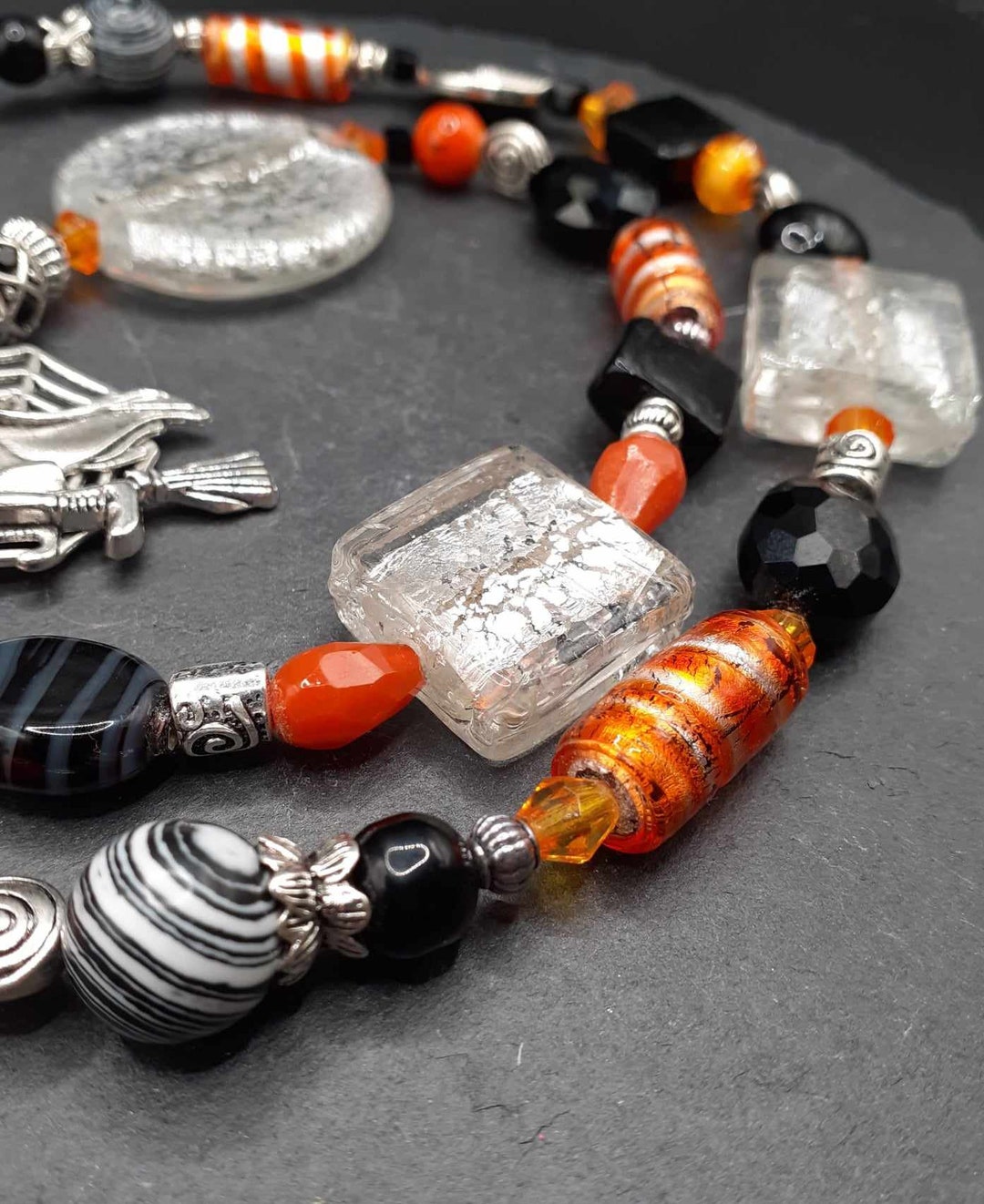 Original Light Breaker Glass Bead Necklace Unique Piece - Etsy