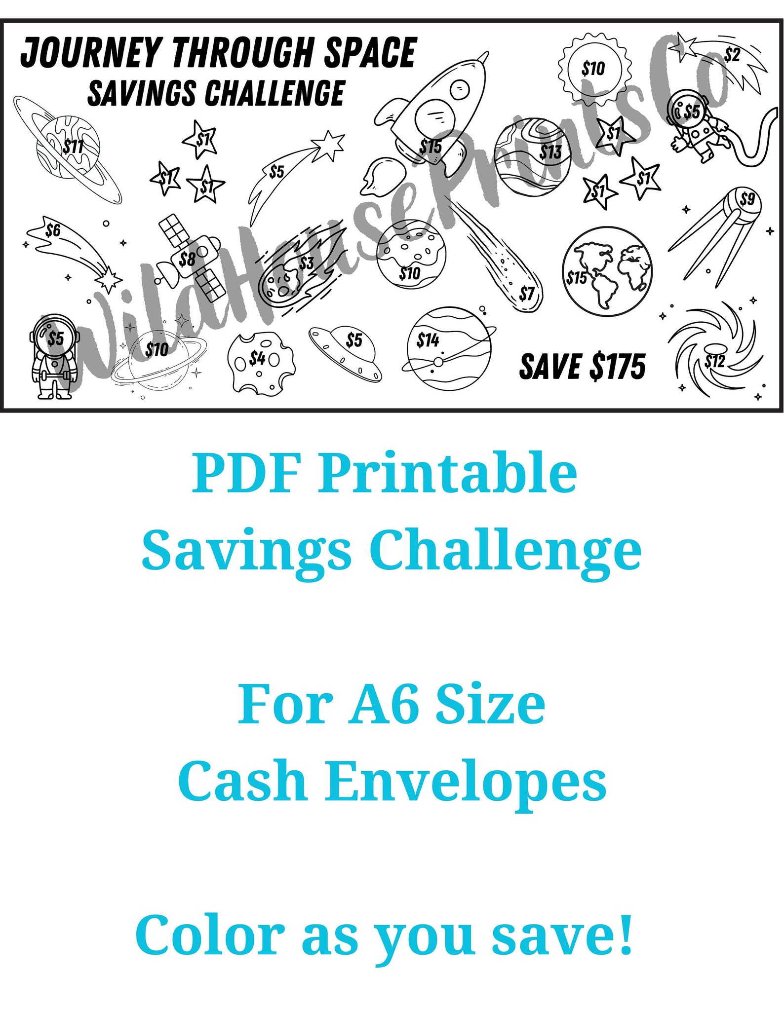 Journey Through Space Savings Challenge Printable | for A6 Cash ...