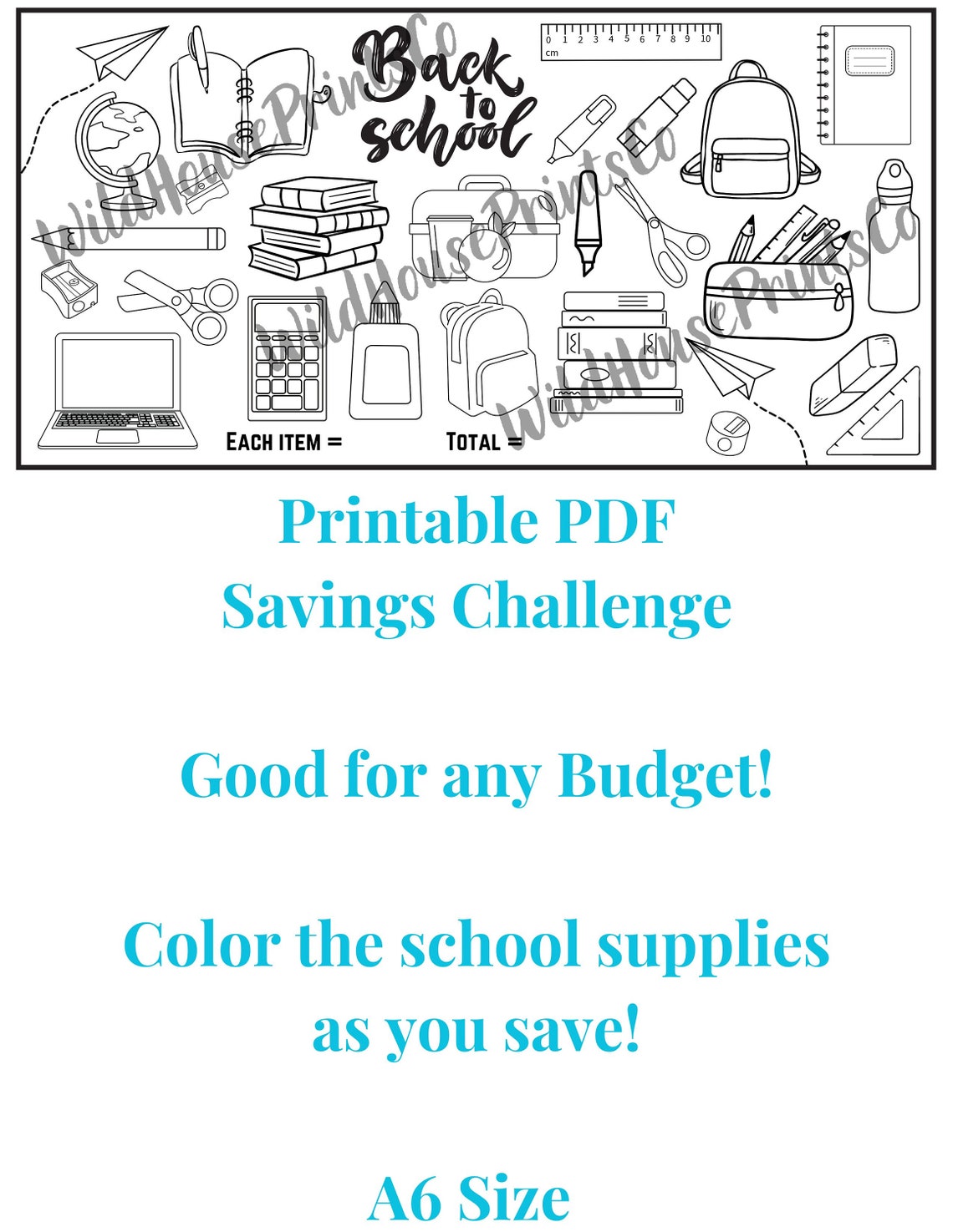 Savings Challenge Printable Back to School Any Budget for - Etsy