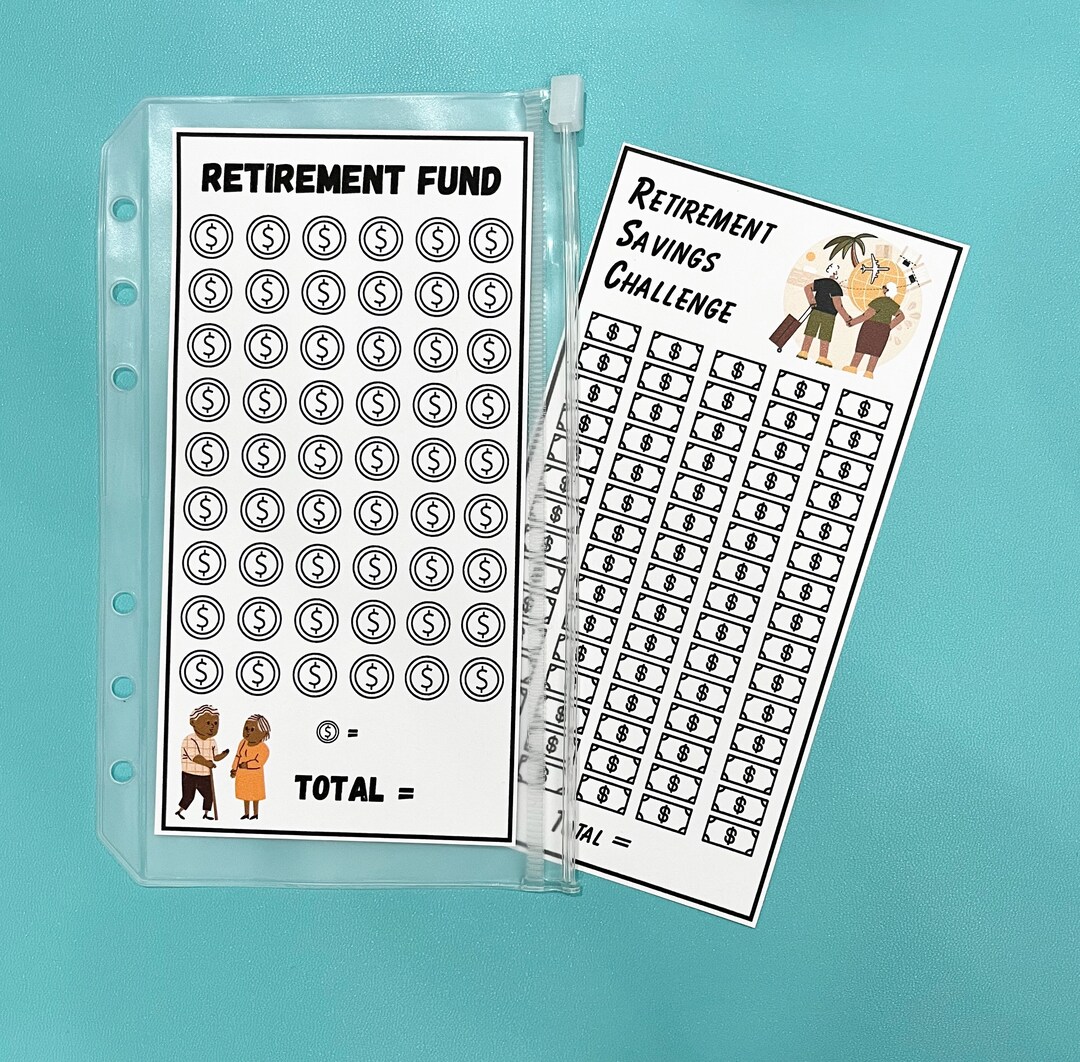 Retirement Savings Challenge Printable Bundle | for A6 Cash Envelopes ...