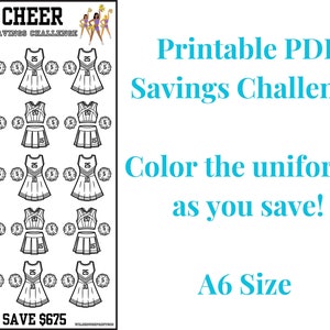 Savings Challenge Printable, Cheer, 675 Dollar, for A6 Cash Envelopes ...