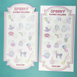 Savings Challenge Printable, Spooky, 100 Dollar, for A6 Cash Envelopes ...