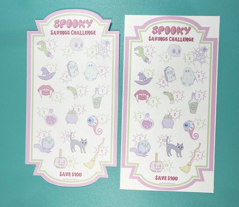 Savings Challenge Printable Spooky 100 Dollar for A6 Cash - Etsy