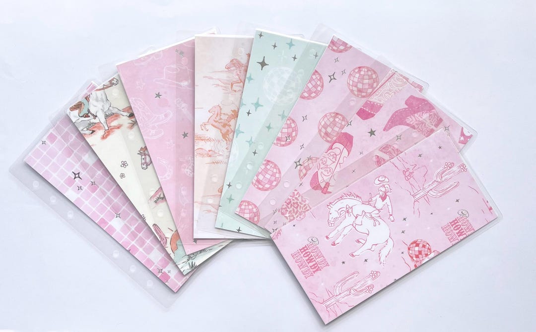 Disco Cowgirl Laminated Cash Tracker With Starlight Glitter, Set of 8 ...