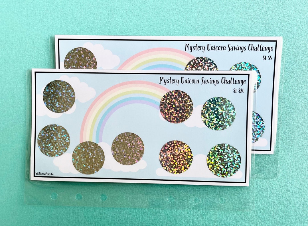 Mystery Scratch off Savings Challenge | Unicorn | A6 Size | High or Low ...