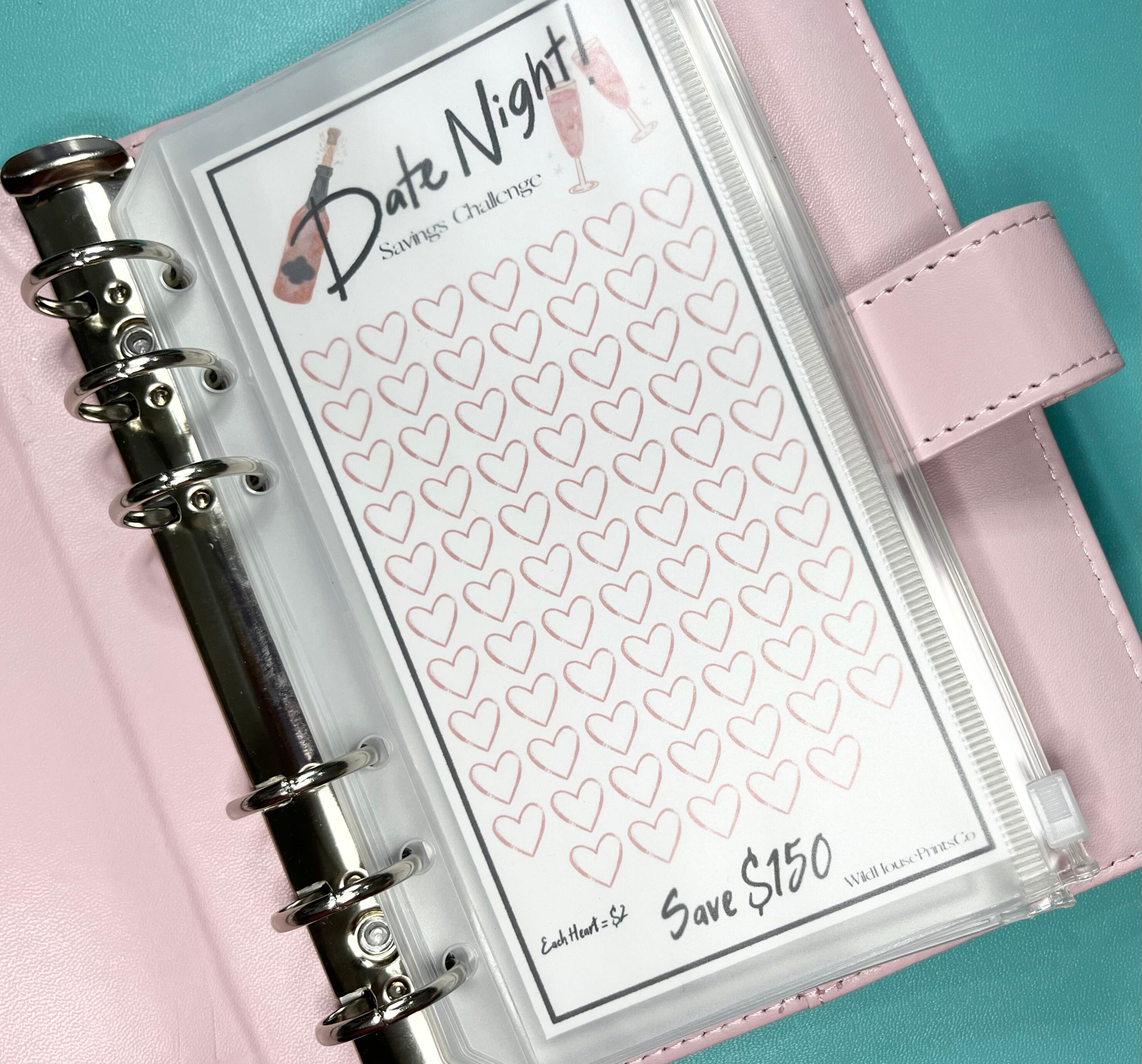 Savings Challenge Printable, Date Night, 150 Dollar, for A6 Cash ...