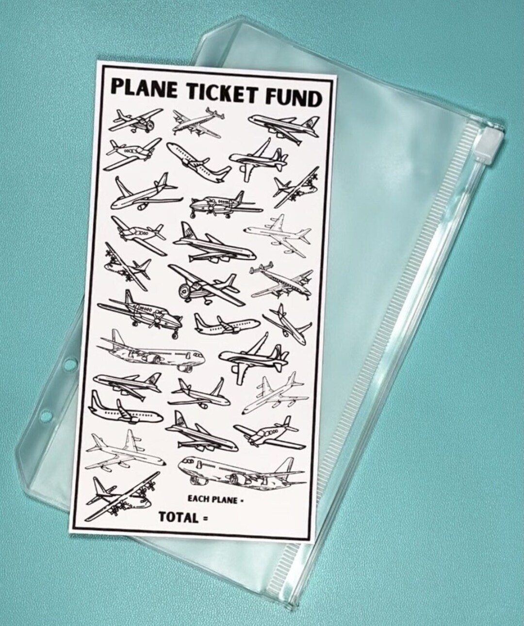 Plane Ticket Fund Savings Challenge Printable | Any Budget | for A6 ...
