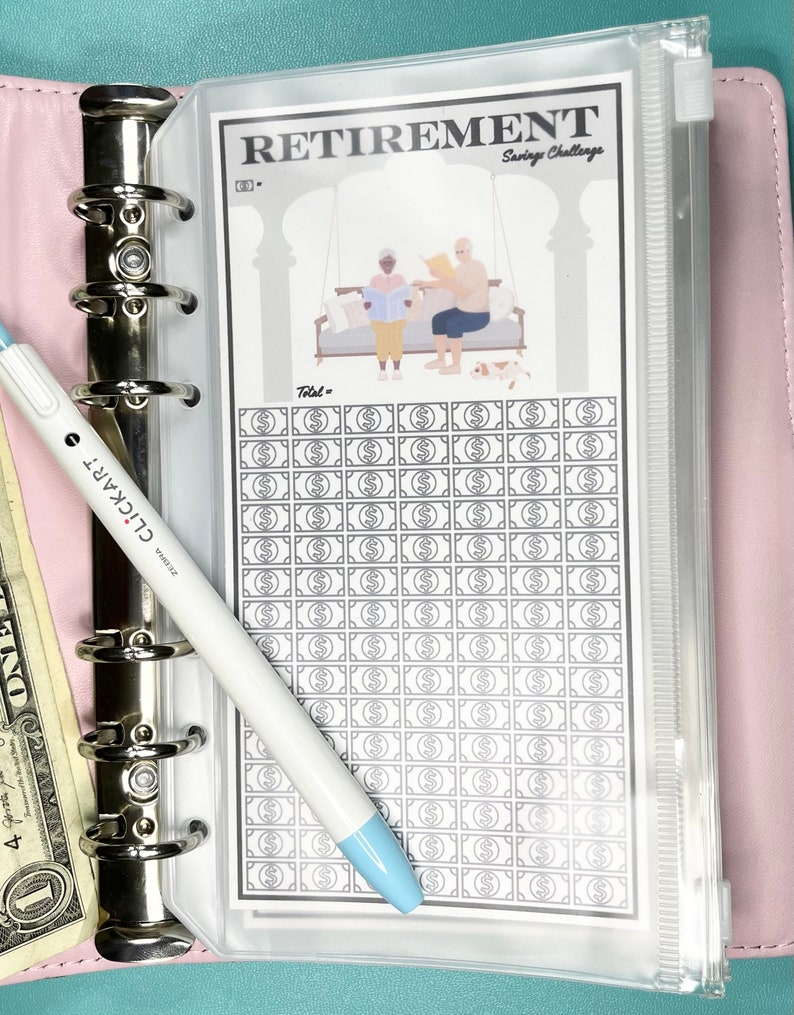 Retirement Savings Challenge Printable Any Budget A6 Size - Etsy