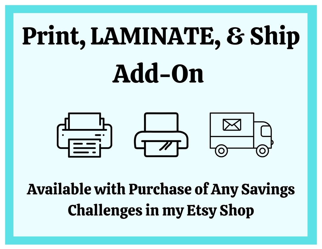 Print Laminate and Ship Add-on for Any Printable Savings - Etsy