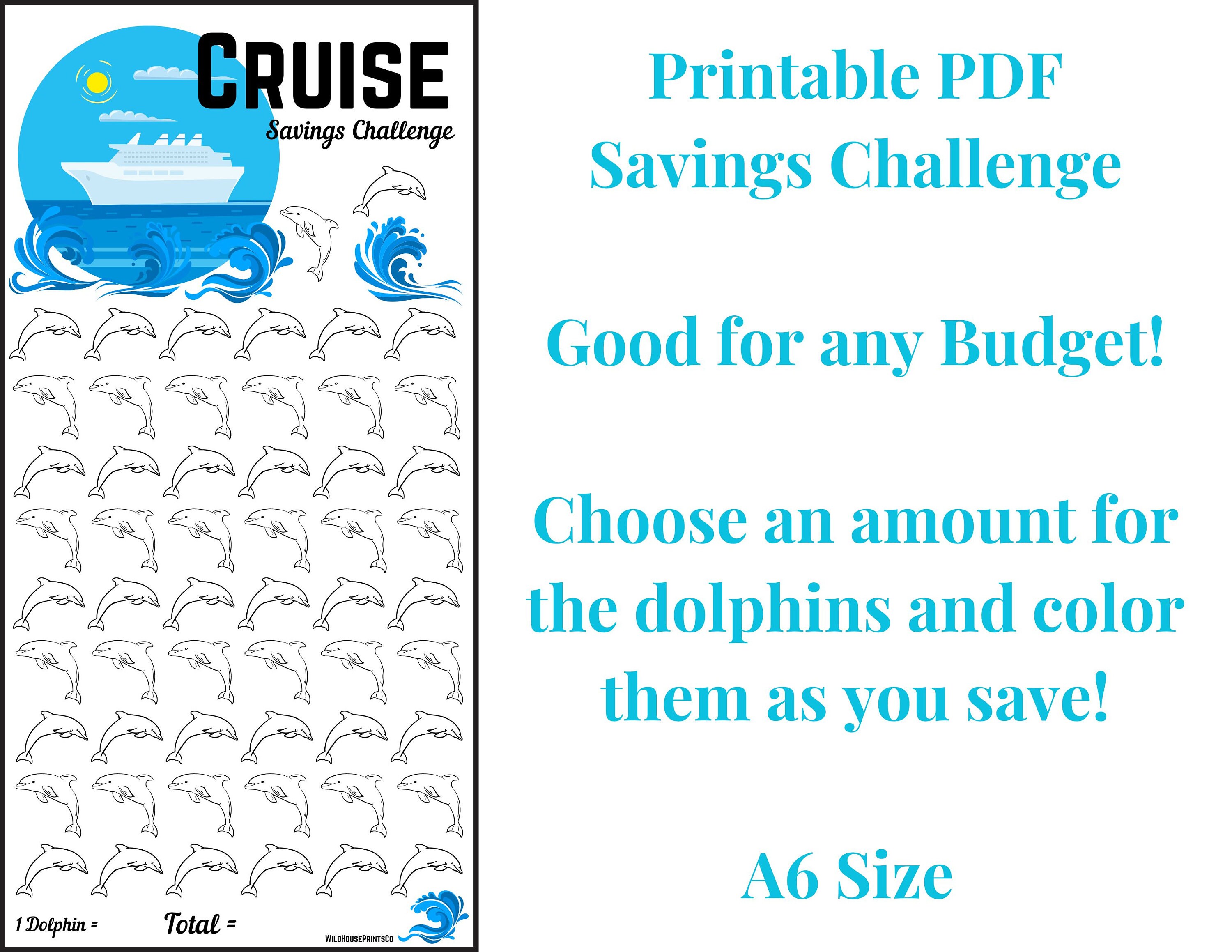 Savings Challenge Printable Cruise Bundle Any Budget for A6 - Etsy