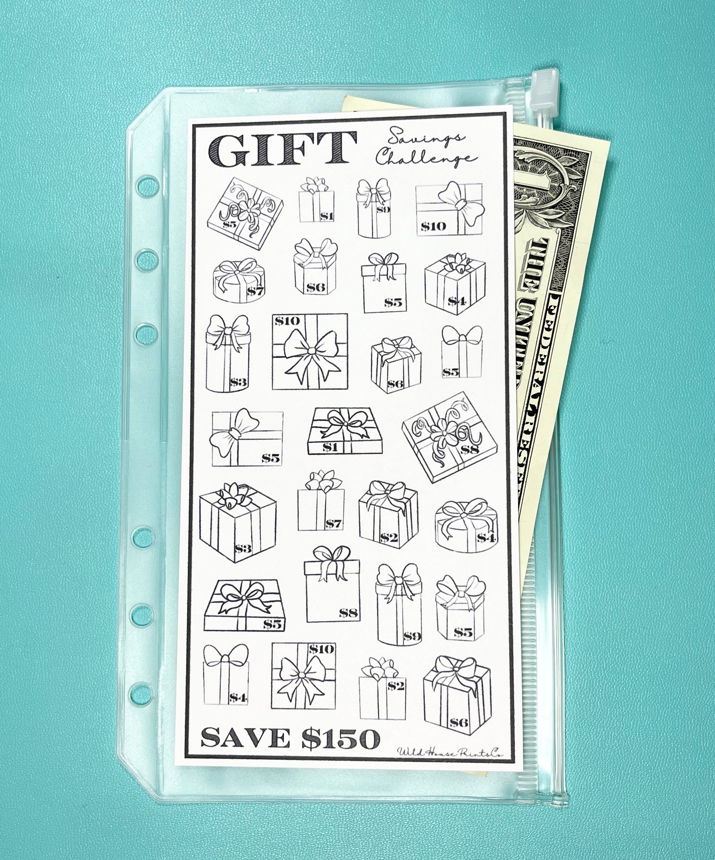 Savings Challenge Printable, Gift, 150 Dollar, for A6 Cash Envelopes ...