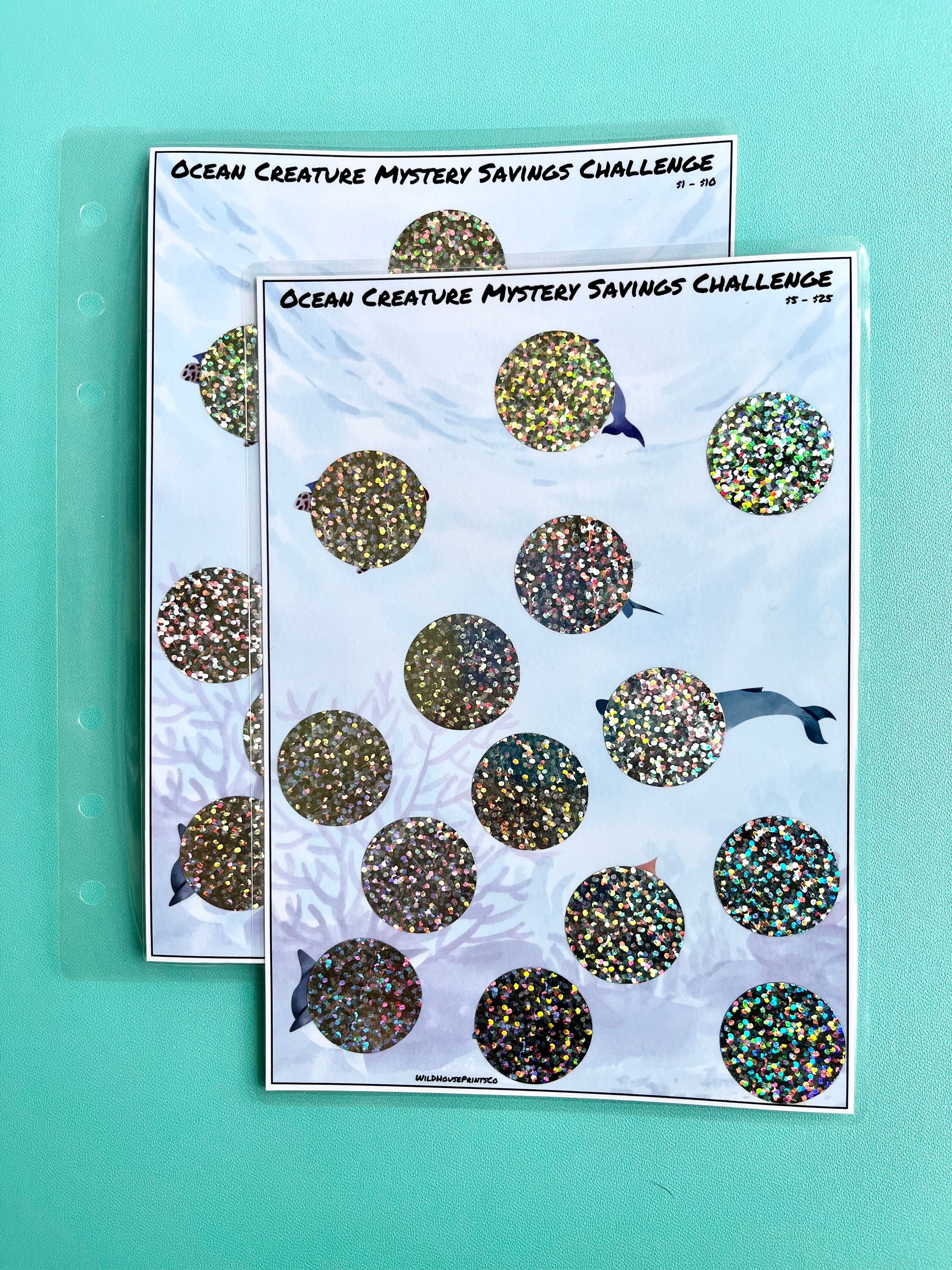 Mystery Scratch off Savings Challenge | A5 Size | Ocean Animals | High ...