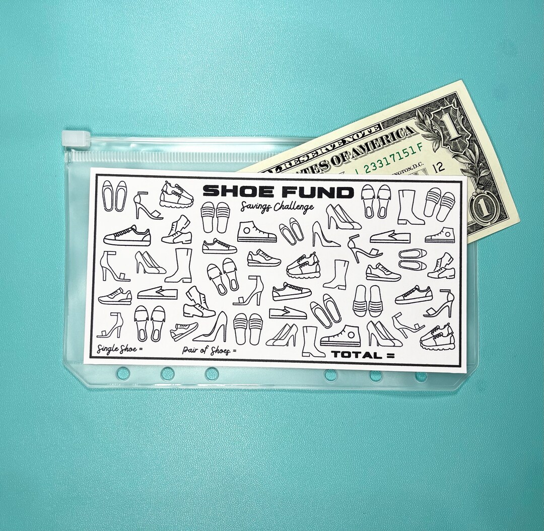 Savings Challenge Printable, Shoe Fund, Any Budget, for A6 Cash ...