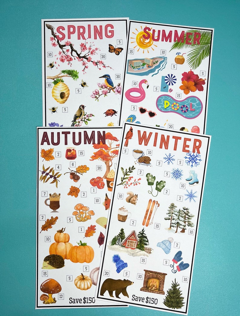 Seasons Savings Challenge Printable Bundle 150 Dollar for - Etsy