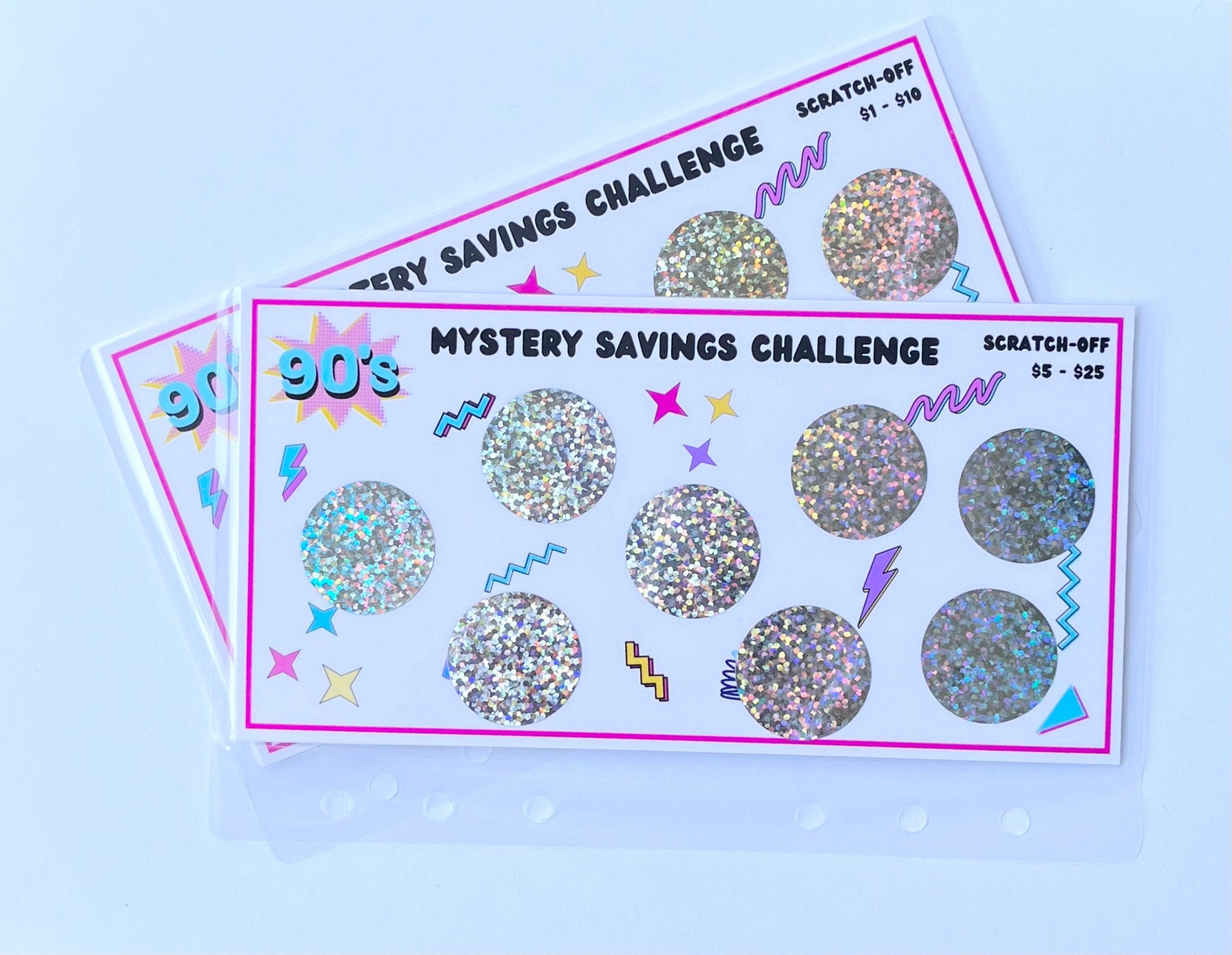 90s Mystery Scratch off Savings Challenge A6 Size High or - Etsy