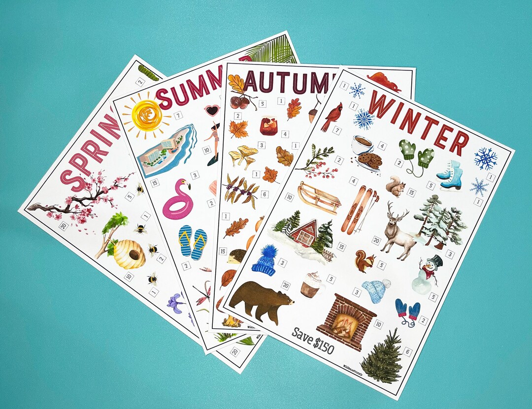 Seasonal Savings Challenge Printable Bundle | 150 Dollar | for A5 Cash ...