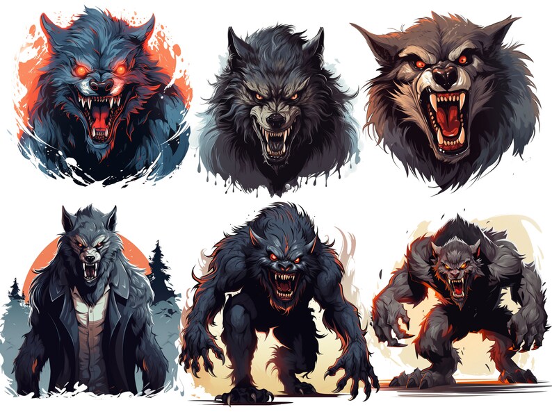 Werewolves Clipart Fantasy Clipart Halloween Clipart Fairytale Images ...
