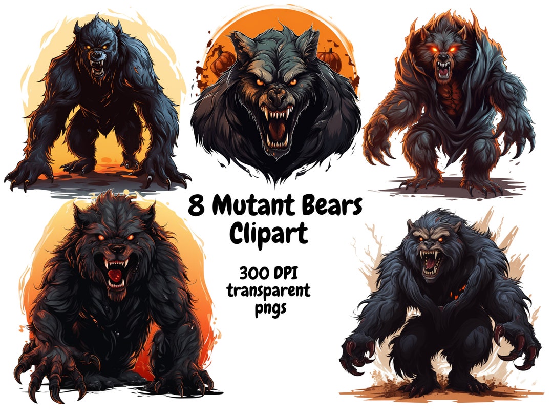 Bears Clipart Bears Clip Art Fantasy Clipart Mutant Bears - Etsy Canada