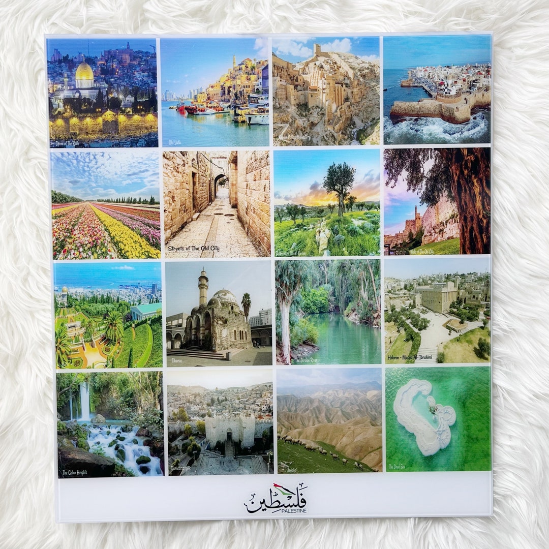 Acrylic Islamic Wall Art Collage of Palestine Major Landmarks - Etsy
