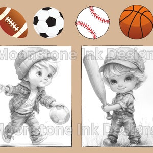 Play Ball Coloring Pages, 20 Digital Downloads, Digital Coloring Sheets ...