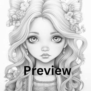 Little Flower Fairies Adult Coloring Pages, 20 Digital Downloads ...