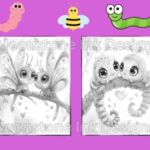 Love Bugs Coloring Pages, 16 Digital Downloads, Beautiful Portrait ...