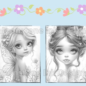 Beautiful Sprites Coloring Pages, 16 Digital Downloads, Beautiful ...