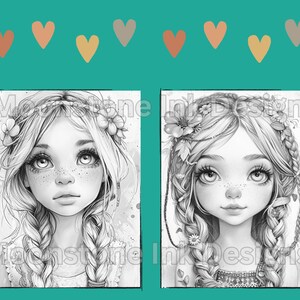 Boho Girls Coloring Pages, 16 Digital Downloads, Beautiful Portraits ...
