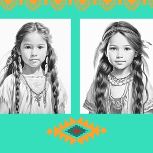 Native American Kids Coloring Pages, 30 Digital Downloads, Beautiful ...