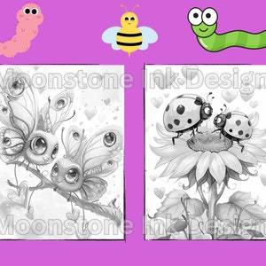 Love Bugs Coloring Pages, 16 Digital Downloads, Beautiful Portrait ...