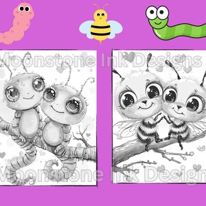 Love Bugs Coloring Pages, 16 Digital Downloads, Beautiful Portrait ...
