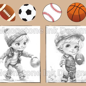 Play Ball Coloring Pages, 20 Digital Downloads, Digital Coloring Sheets ...