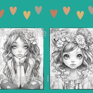 Boho Girls Coloring Pages, 16 Digital Downloads, Beautiful Portraits ...