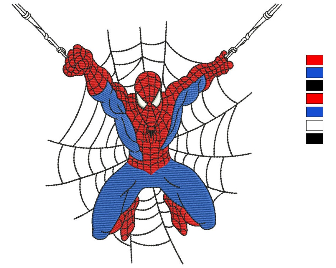 Super Hero Embroidery Designs, Flying Web Superhero Embroidery Design ...