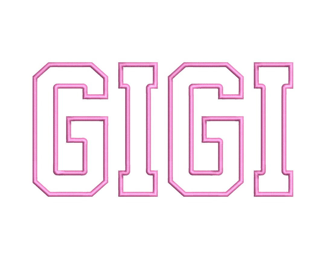 Gigi Applique Embroidery Files, Gigi Grandma Sweatshirt Applique Design ...