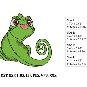 Chameleon Embroidery Design, Chameleon Lizard Machine Embroidery Files ...